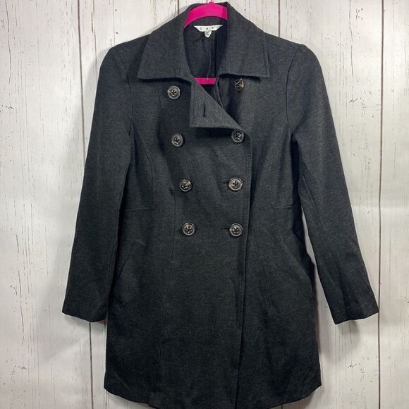 CAbi | Jackets & Coats | Cabi Charcoal Gray Double Breasted Coat S ...
